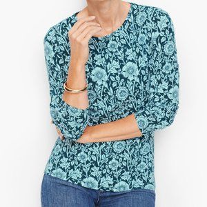Talbots | Tops | Talbots Long Sleeve Floral Crewneck | Poshmark